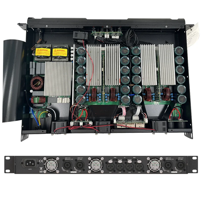 Lihui 1800 Watt Class D Stereo Amplifier 1u 4 Channel Digital Professional Subwoofer Audio Power ...