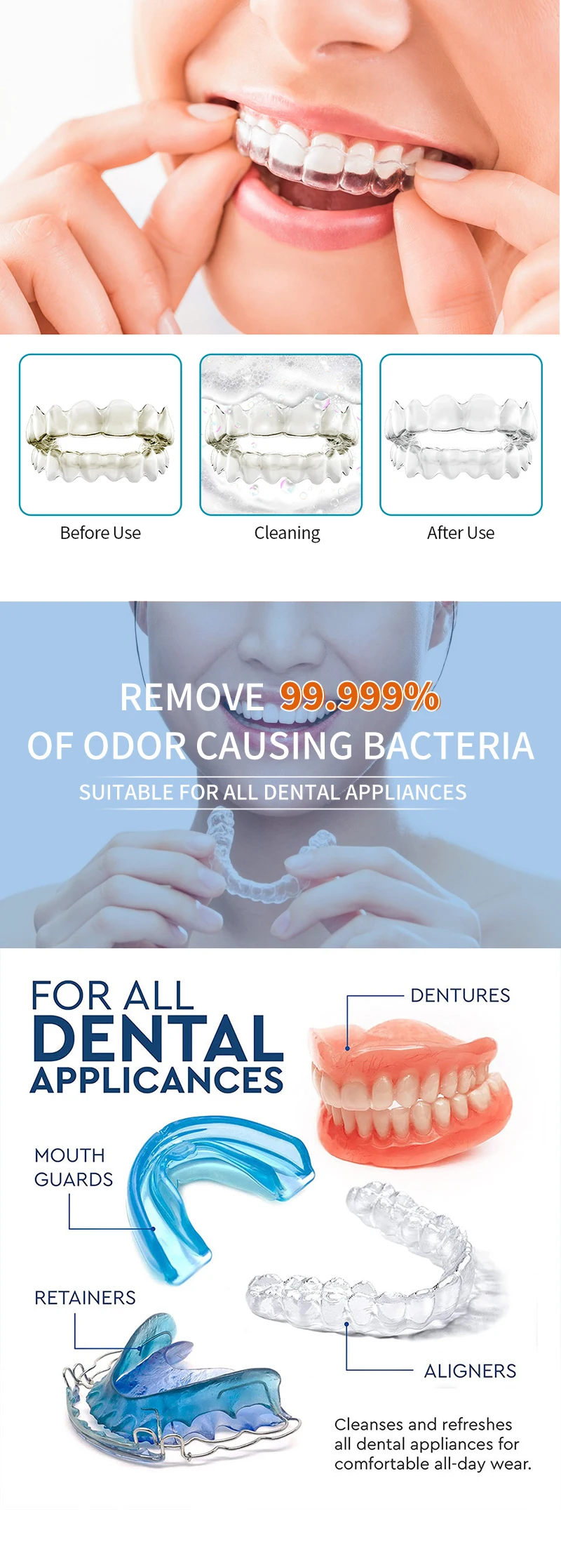 Whitening Teeth Cleaner - Efficient Dental Retainer Care