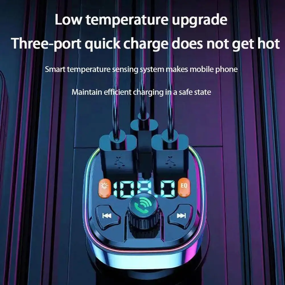 Car Pd Type-c Fast Charging Dual Usb Port BT5.0 Car Kit Wireless Fm ...