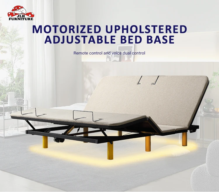 Modern Luxury Wooden Electric Adjustable Queen Size Bed with Remote ...