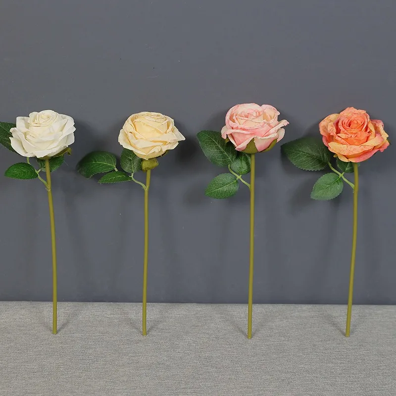 High Quality 28cm Single Stem Silk Rose Flowers Quality Wedding Home ...