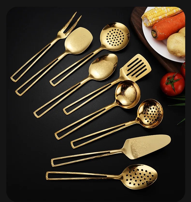 New Arrival Modern 6 Pieces Titanium Kitchenware Stainless Steel ...