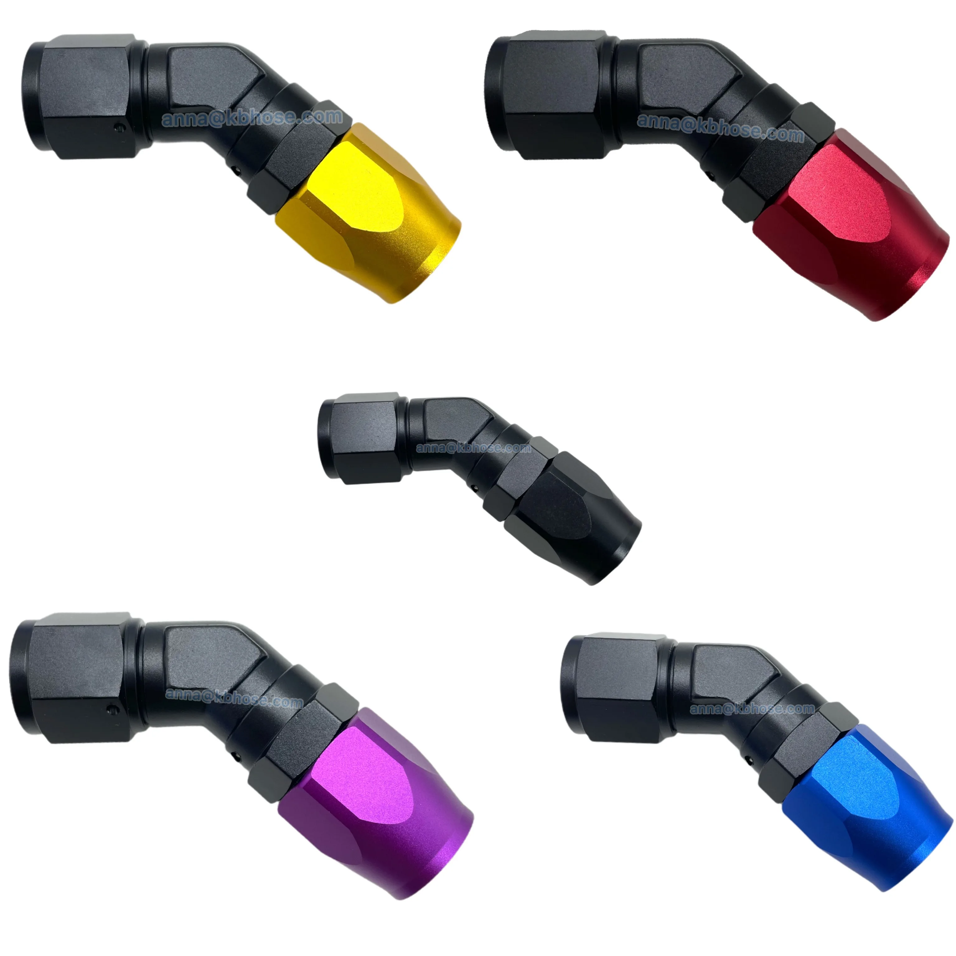 AN4 AN6 AN8 AN10 AN12 AN16 Car 90degree Aluminum Alloy Forged Oil Fuel ...