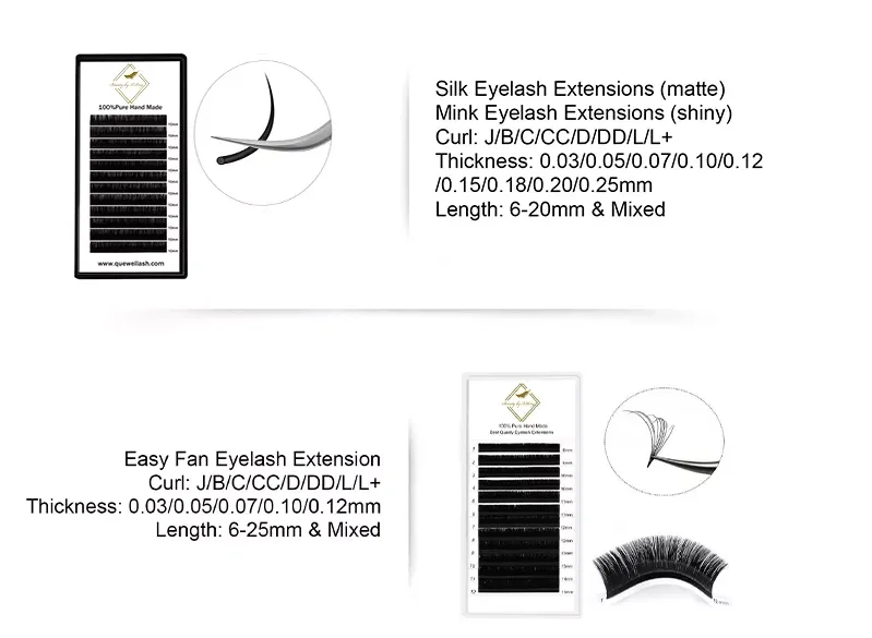 Volume Easy Fanning Eyelash Extensions Faux Mink Flare Easy Fan Eyelash Extension Synthetic Hair ...