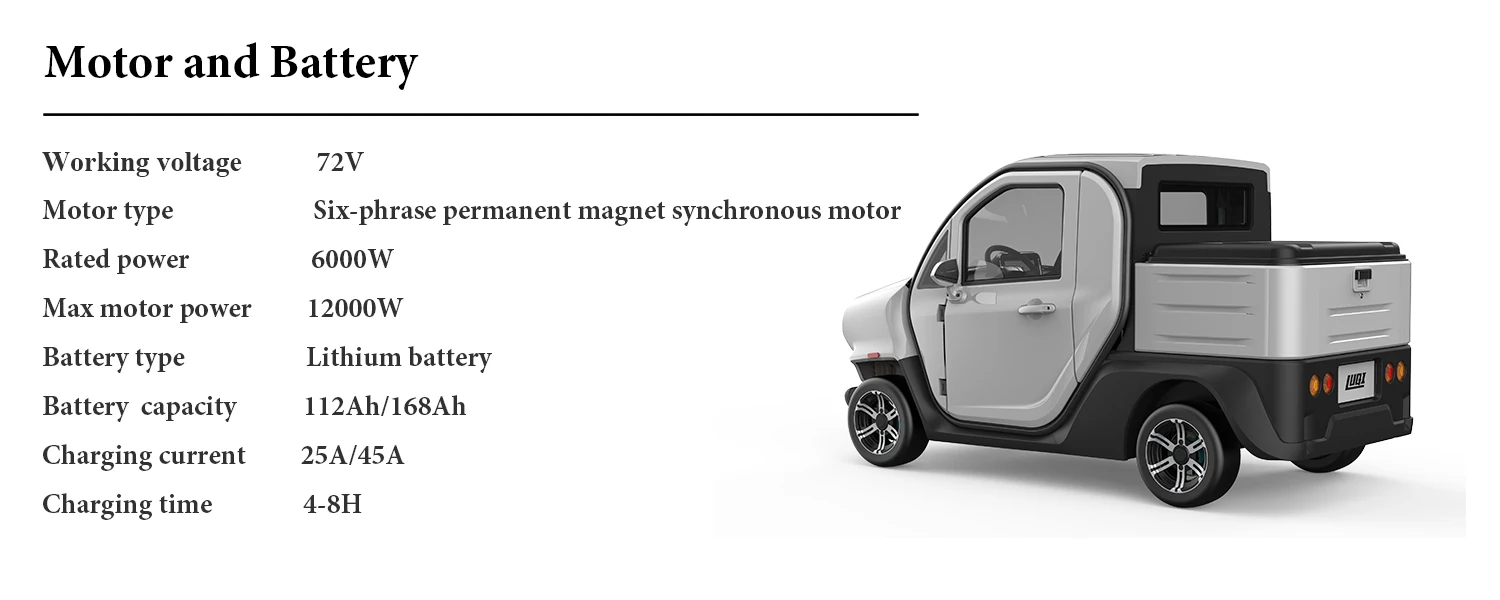 6000w 2 Seater Electric Micro Car Pick up Truck - High Quality Lithium ...