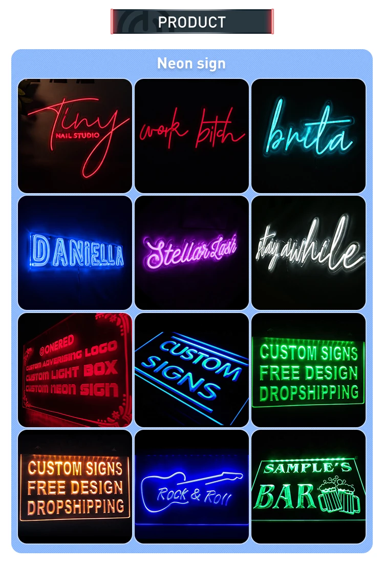 Large Neon Sign Happy Birthday Neon Sign Big Custom Led Neon Sign For ...