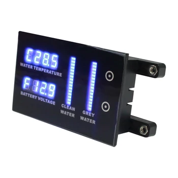 Camper Control Panel with Voltmeter, Water Meter, and Temperature Gauge