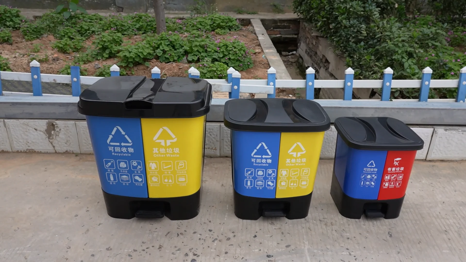 Corrosion Resistant Stainless Steel Sorting Trash Can Square Stainless ...