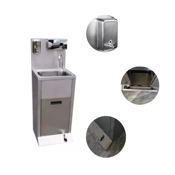 Stainless Steel Hands Free Sinks - Pedestal & Foot Operated
