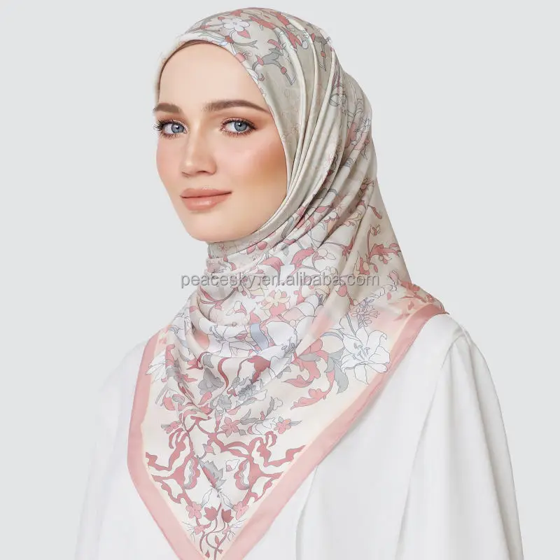 New Design Hijabs Exclusive Muslim Hijabs Scarf Printed Satin Bawal ...