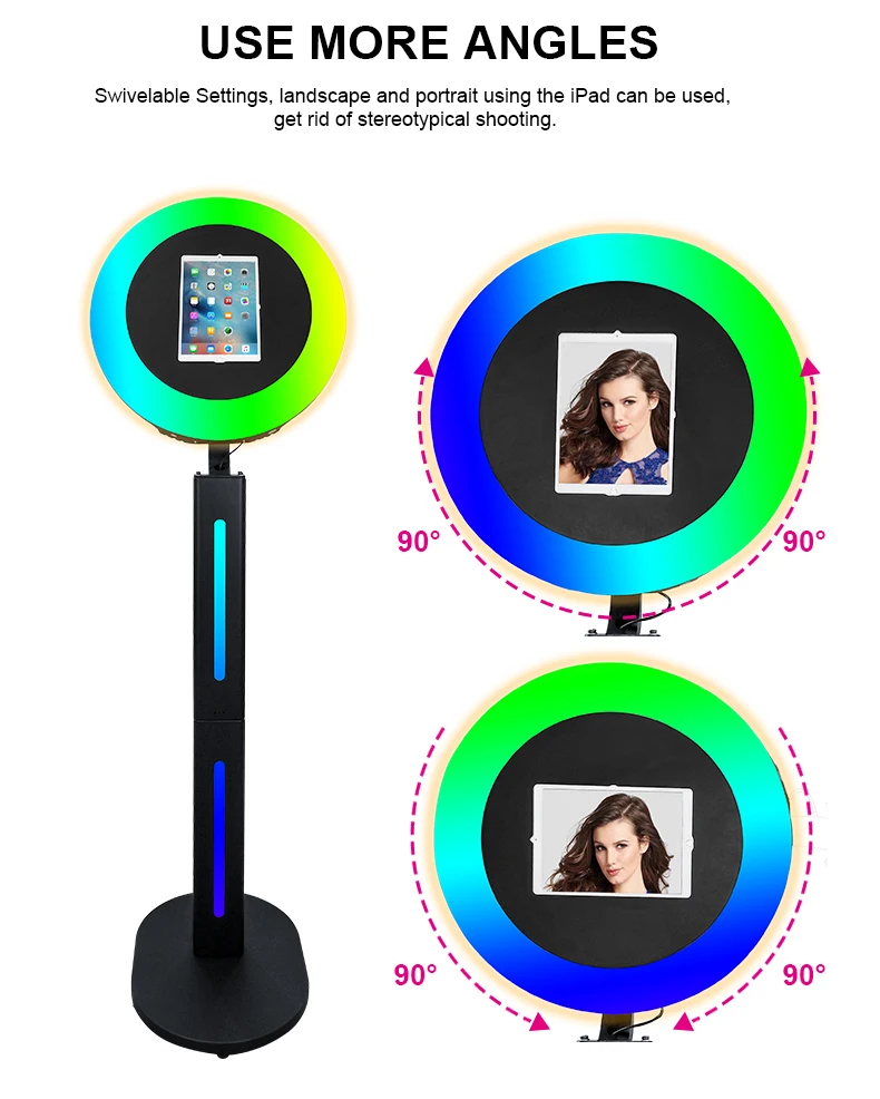 Portable Digital Photo Booth for Sale - iPad Photo Booth with RGB Ring ...
