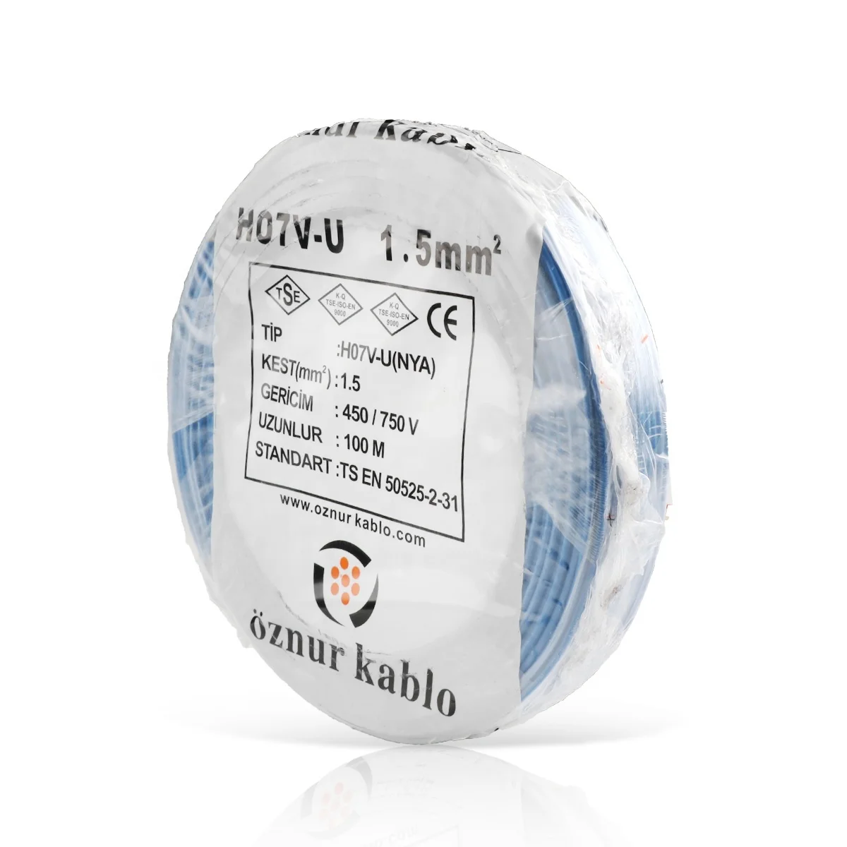 Single Core Pure Copper OZNUR KABLO Single Copper Wire 1.5mm ELECTRIC ...