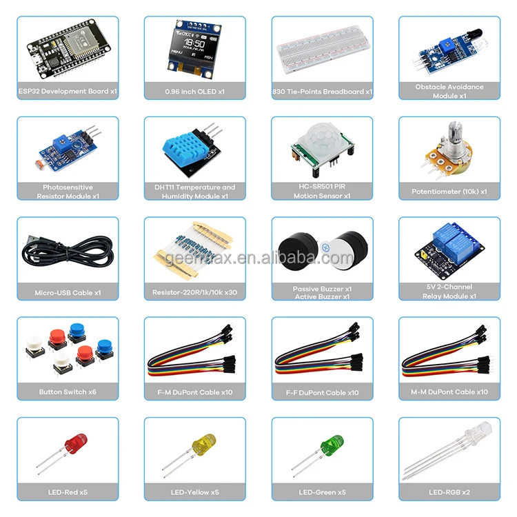ESP32 Basic Starter Kit - Ideal for IOT Development