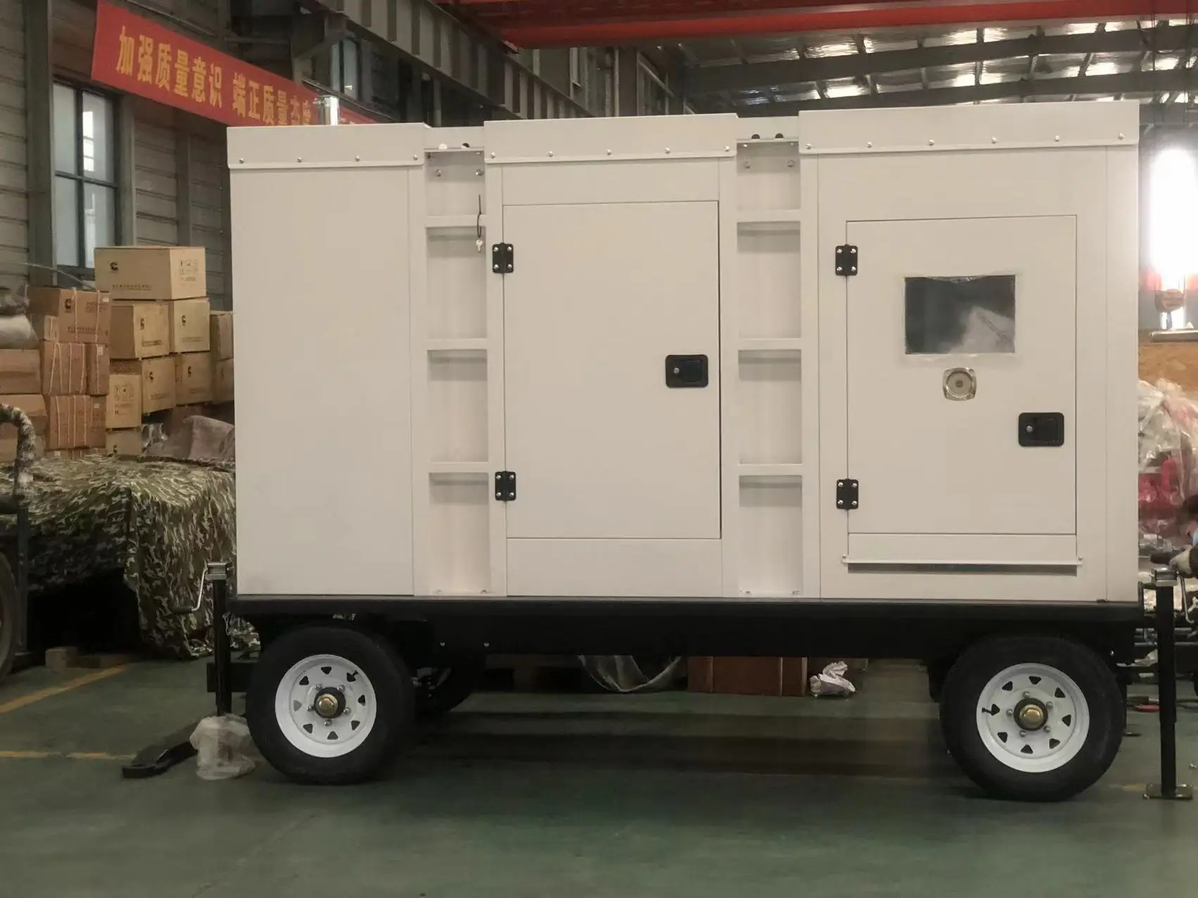 Mobile Trailer Generator 80kw 100kva 220v With Four Wheels Electric ...