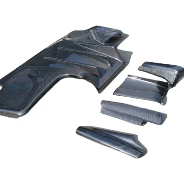Carbon Fiber Rear Diffuser With 2 Middle Fins 4 Side Diffusers (7pcs ...