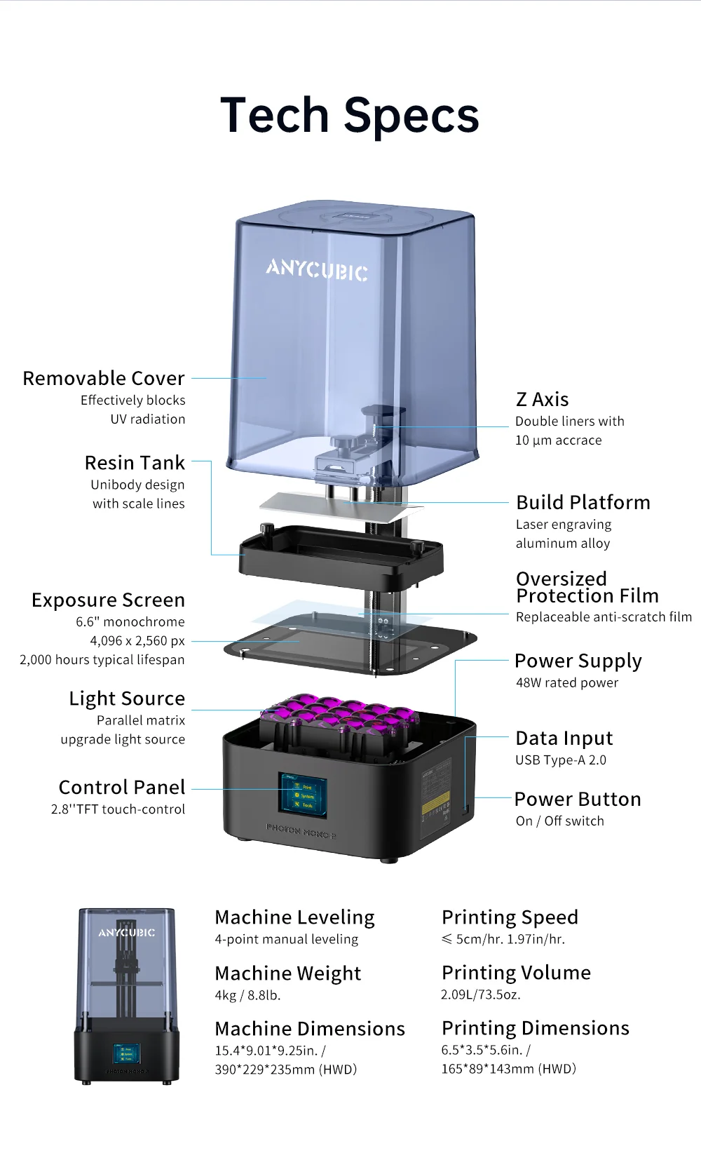 Anycubic Ready to Ship Photon Mono 2 Resin LCD DLP Sla 4k 3D Printer ...