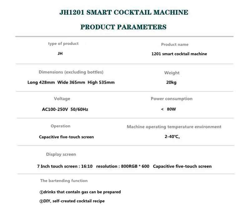 Cocktail Robot Bartender - Smart & Portable Cocktail Machine