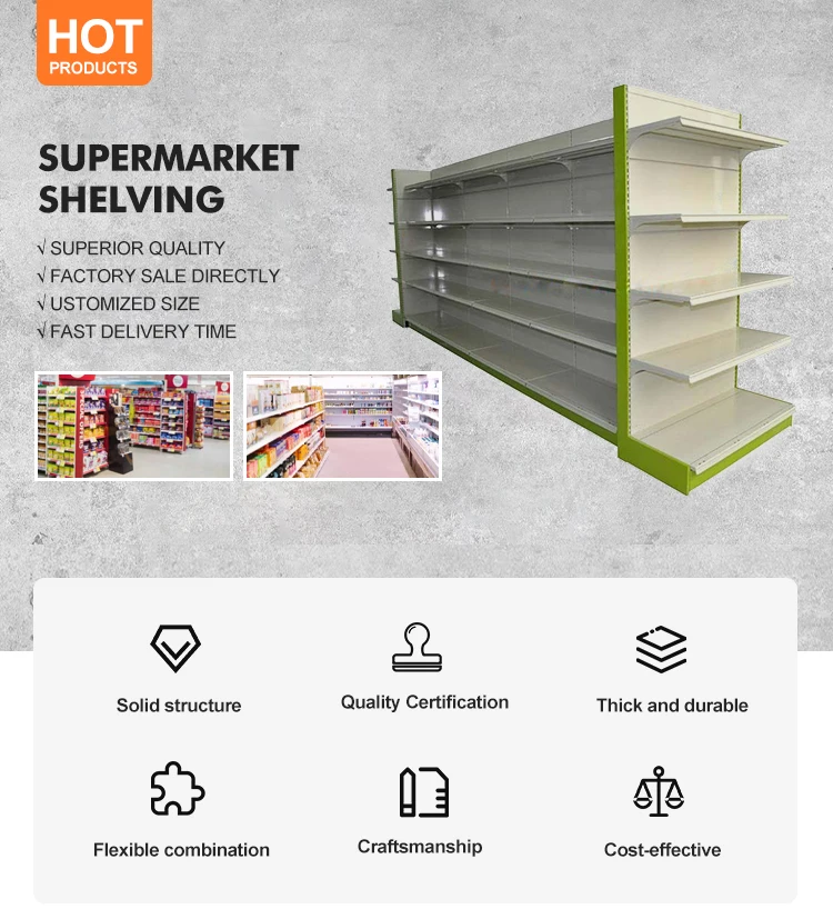 High Quality European Style Shelving Unit for Supermarkets