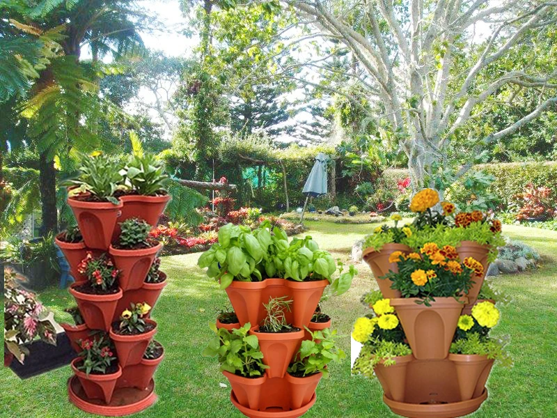 Vertical Flower Tower Hydroponics Grow Tower Planter Garden Pots ...