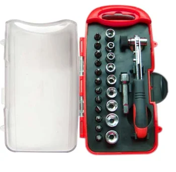 23pcs Ratchet Socket Set Small Home Use Tool Kit Small Box Bit Set ...