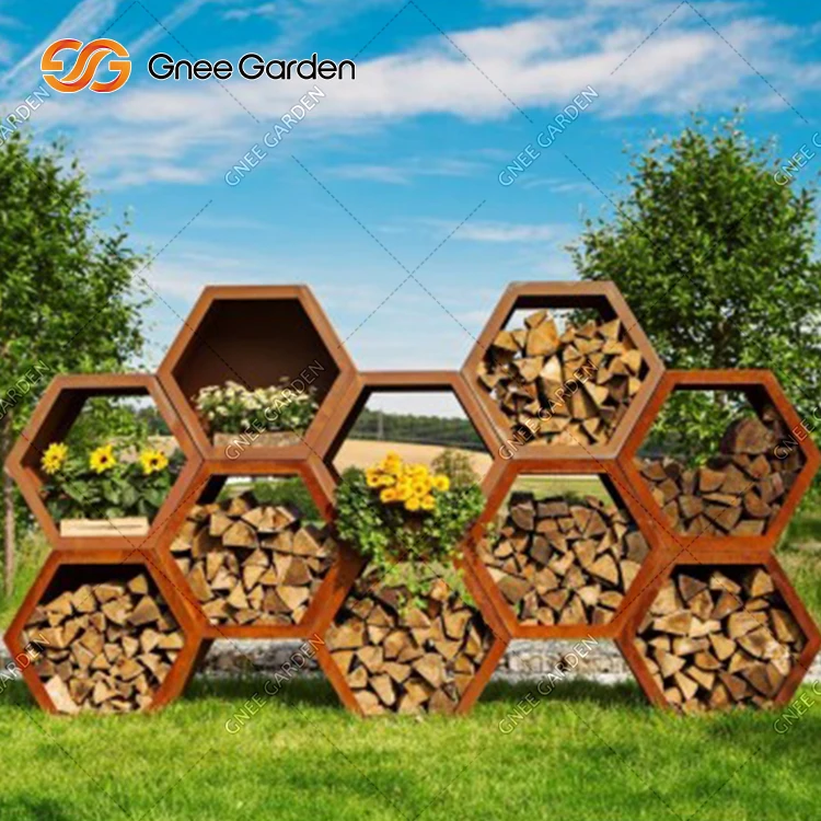 Wholesale Custom Durable Rusty Red Corten Steel Wood Storage Shed ...