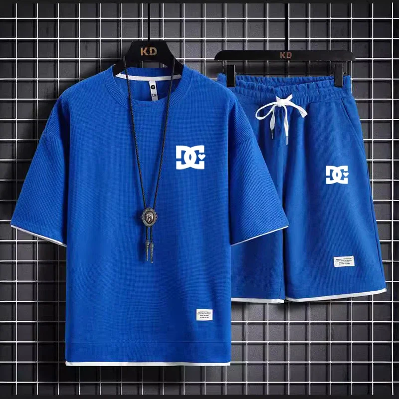 Brand Summer Men's Casual Two-piece T-shirt Shorts Suit Men's ...