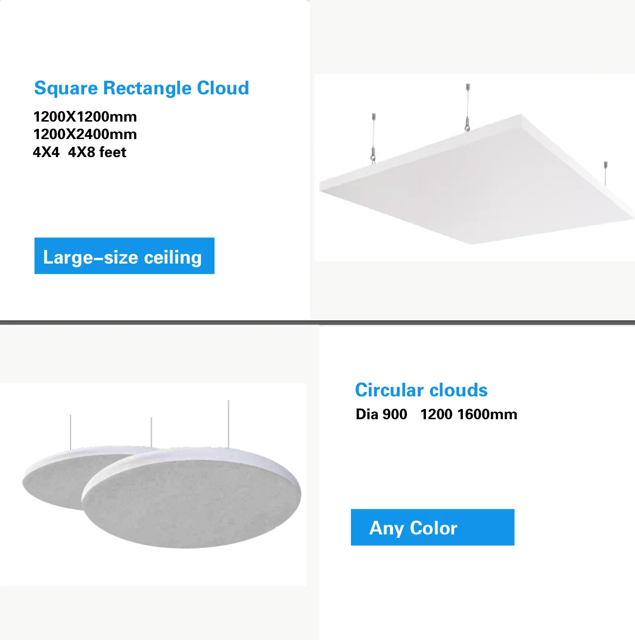 High Quality Soundproof Hanging System Acoustic Ceiling Panel Cloud ...