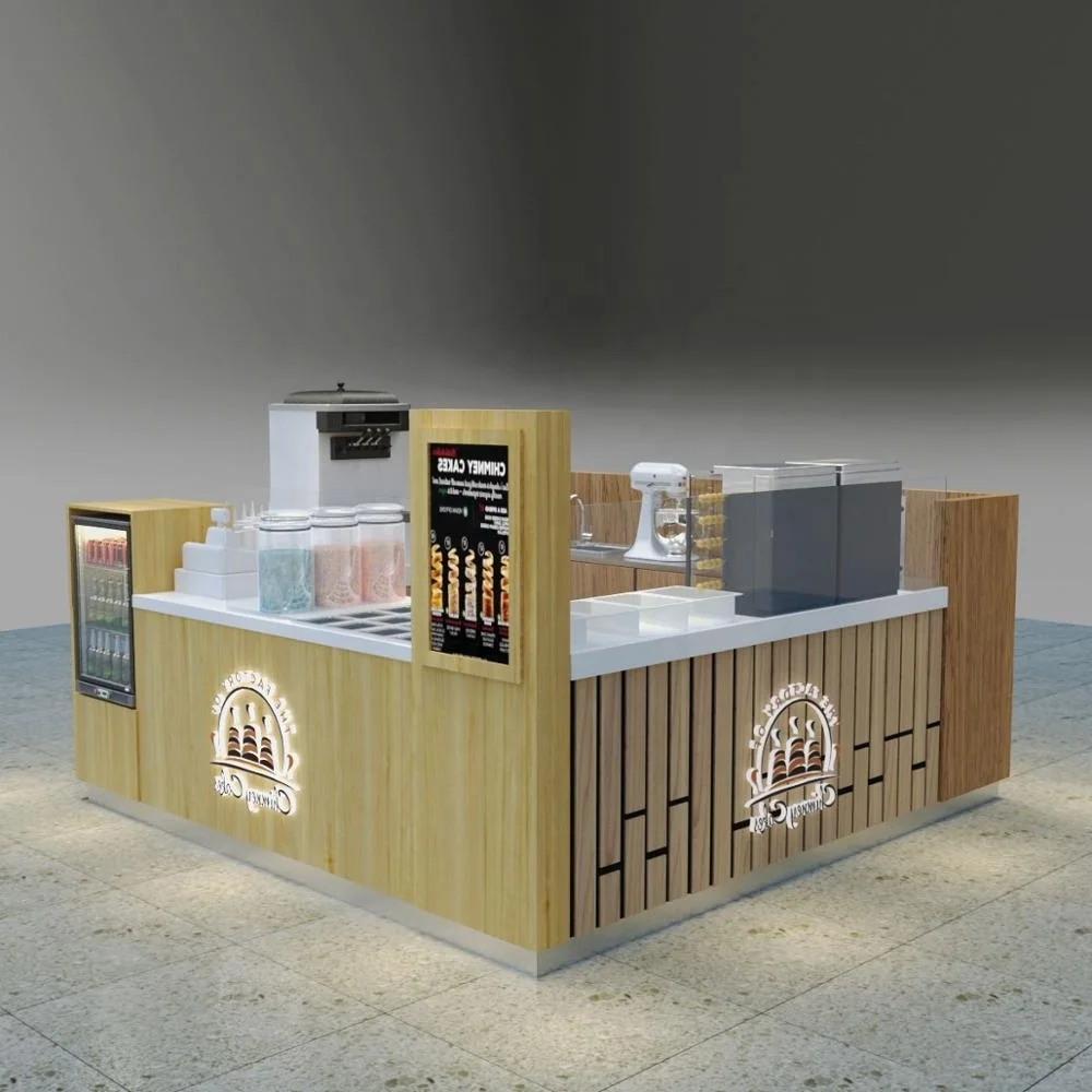Indoor Mall Food Kiosk Cookies Cupcake Bakery Display Kiosk Design Roll ...