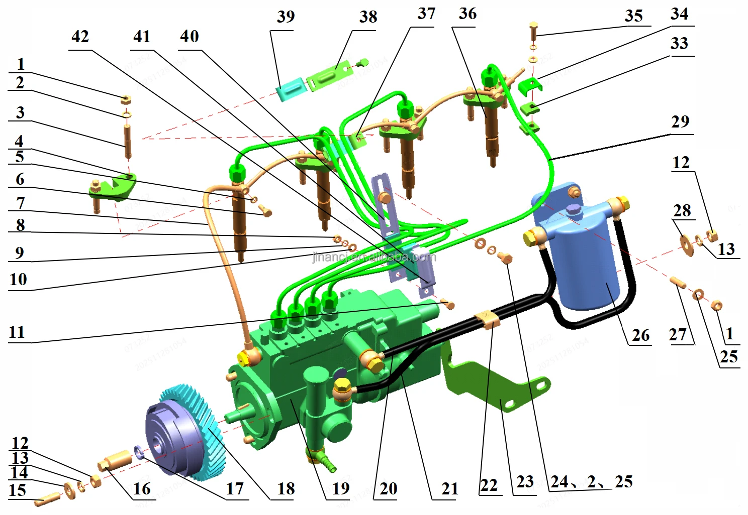Genuine Truck Engine Injection Pump Timer HA01382 for Yunnei Diesel ...
