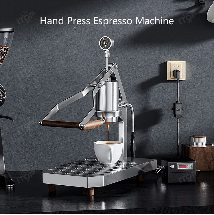 Stainless Steel Manual Espresso Coffee Machine - Italian Design