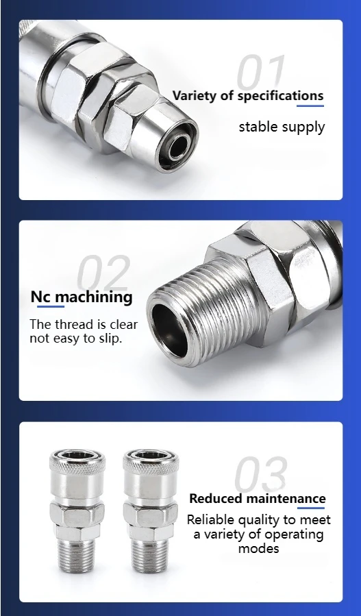 Euro German Type Steel Hose Coupling Pneumatic 3 in 1 Series Air Quick ...