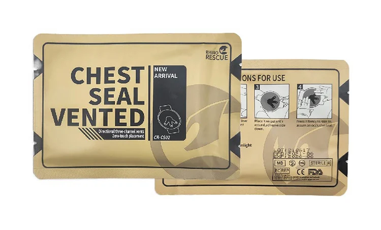 Rhino Rescue Emsrun Chest Seal Twin Pack Medical Chest Seal Vented With ...