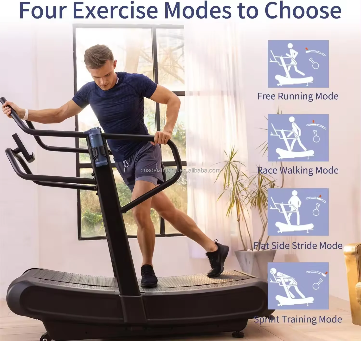 Exercise Air Runner Non-motorized Unpowered Curved Treadmill Equipment ...