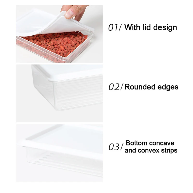 Kitchen Multi Function Transparent Crisper Airproof Airtight Plastic ...