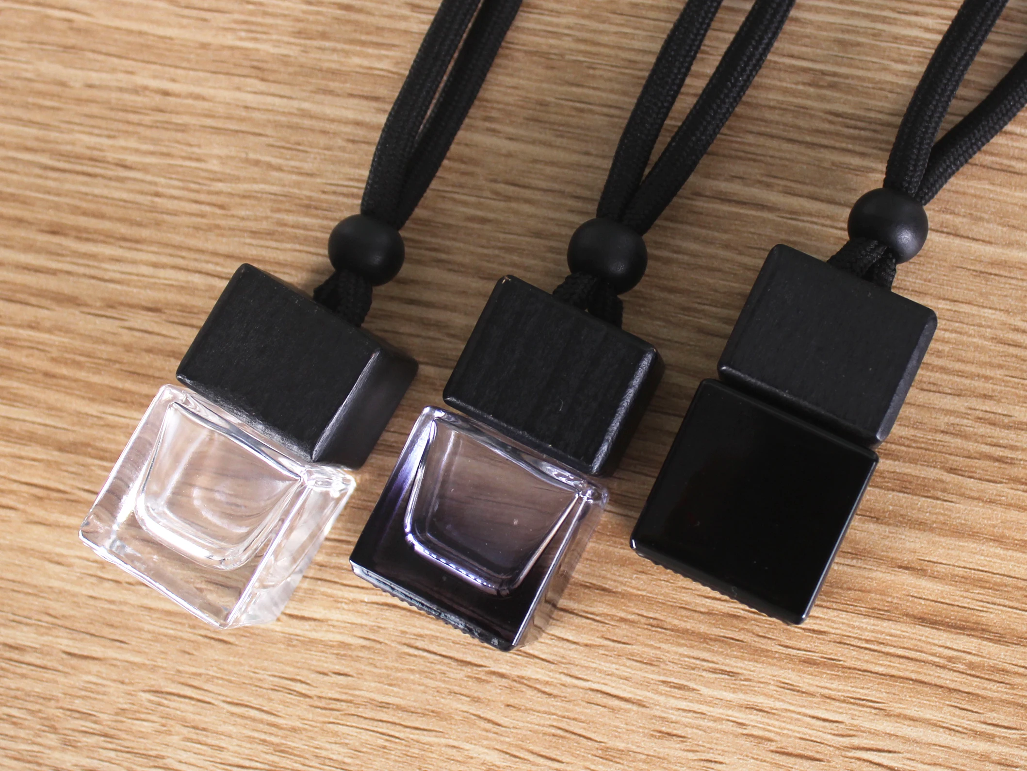8ML Square Mini Car Diffuser Bottle Classic Hanging Glass Empty Bottle ...