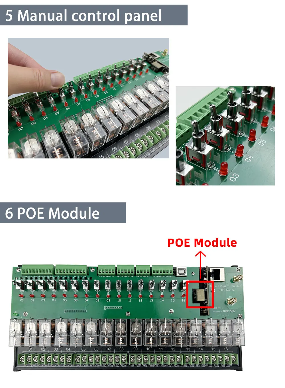 KINCONY E16P 16A ESP32 Din Rail Relay Module for Smart Home