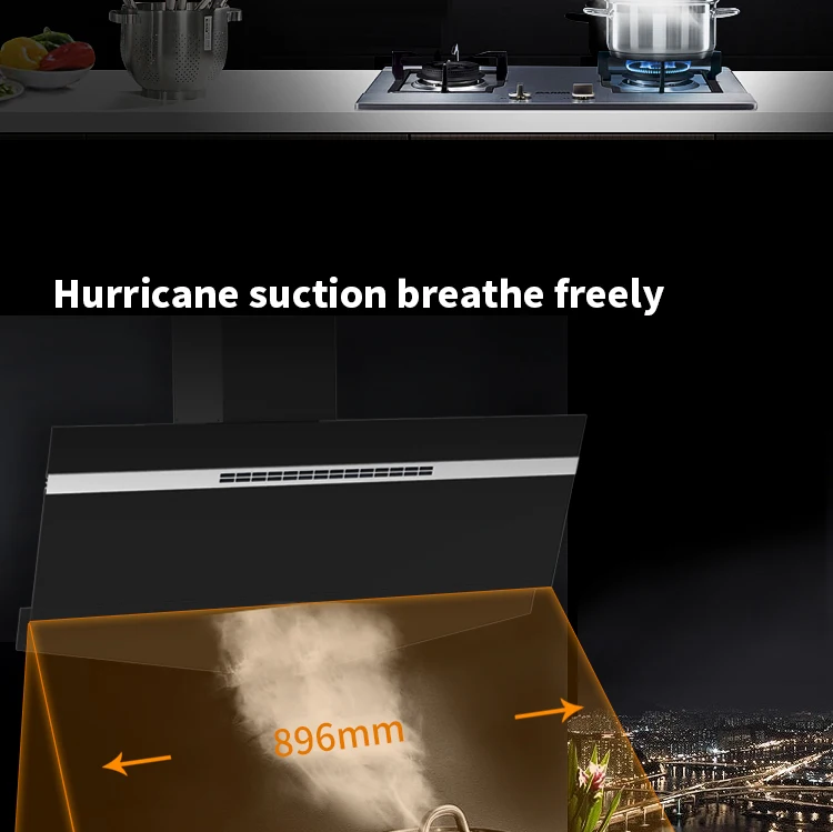 Kingbright Wall Mounted 90cm Slant High Suction Cooker Hoods Eco ...