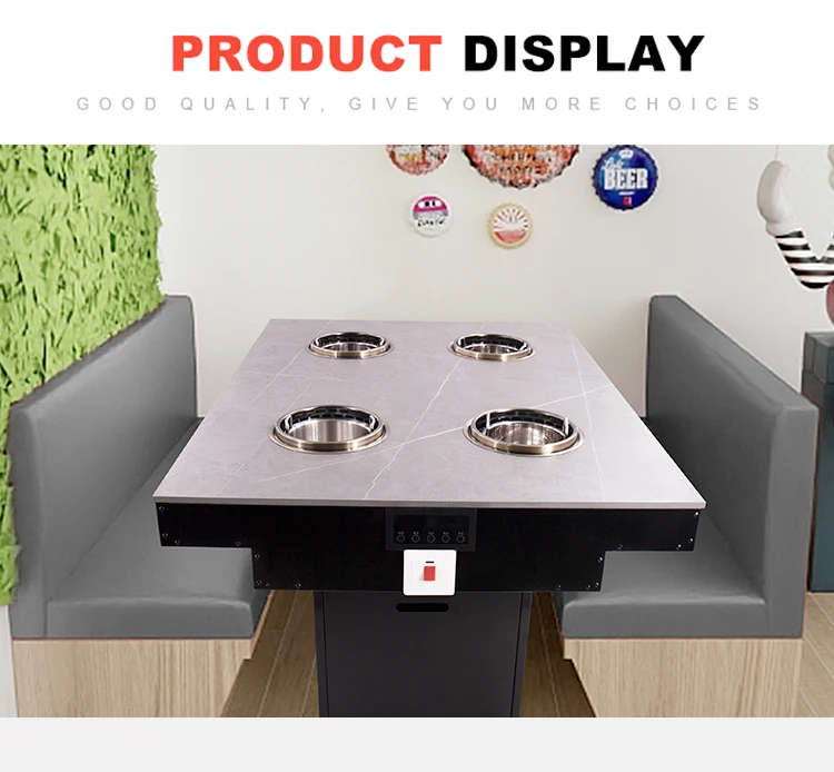 Restaurant Furniture Commercial Dining Table Built In Individual ...