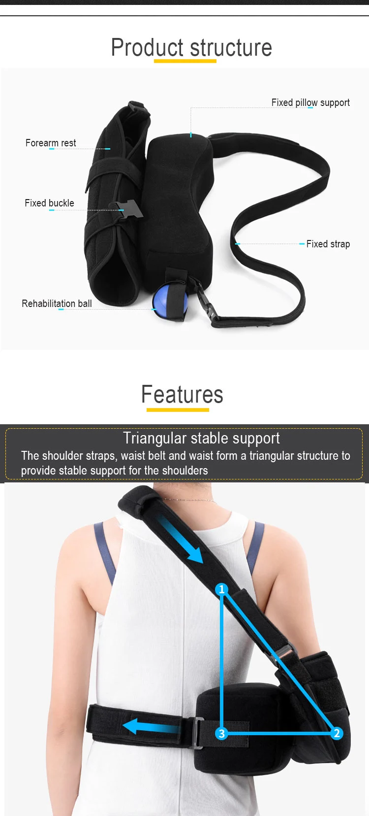 Medical Orthopedic Shoulder Immobilizer - Arm Pillow Brace