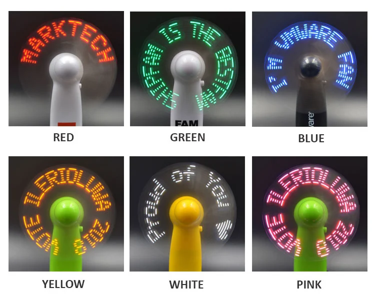 Mini LED Light Fan - Battery Operated with Customizable Logo