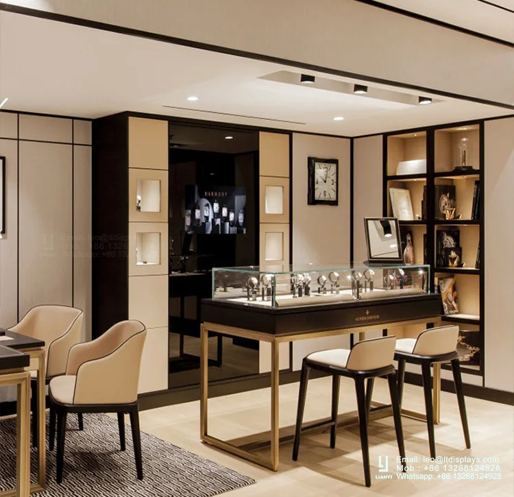 Latest Watch Display Counter Designs Custom Glass Metal Jewelry Mirror ...