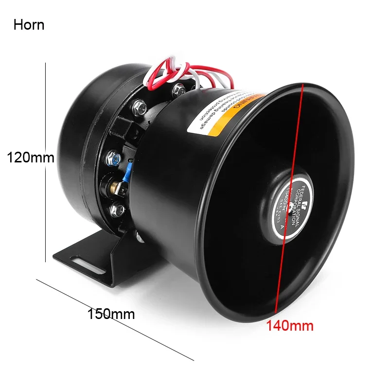 400W 12V 9 Sound Speakers Loud Car Horn Police Siren Air Horn Megaphone ...