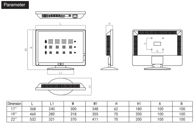 Shtopview Visual Acuity Chart Projector Vc 3 19 Lcd Monitor With