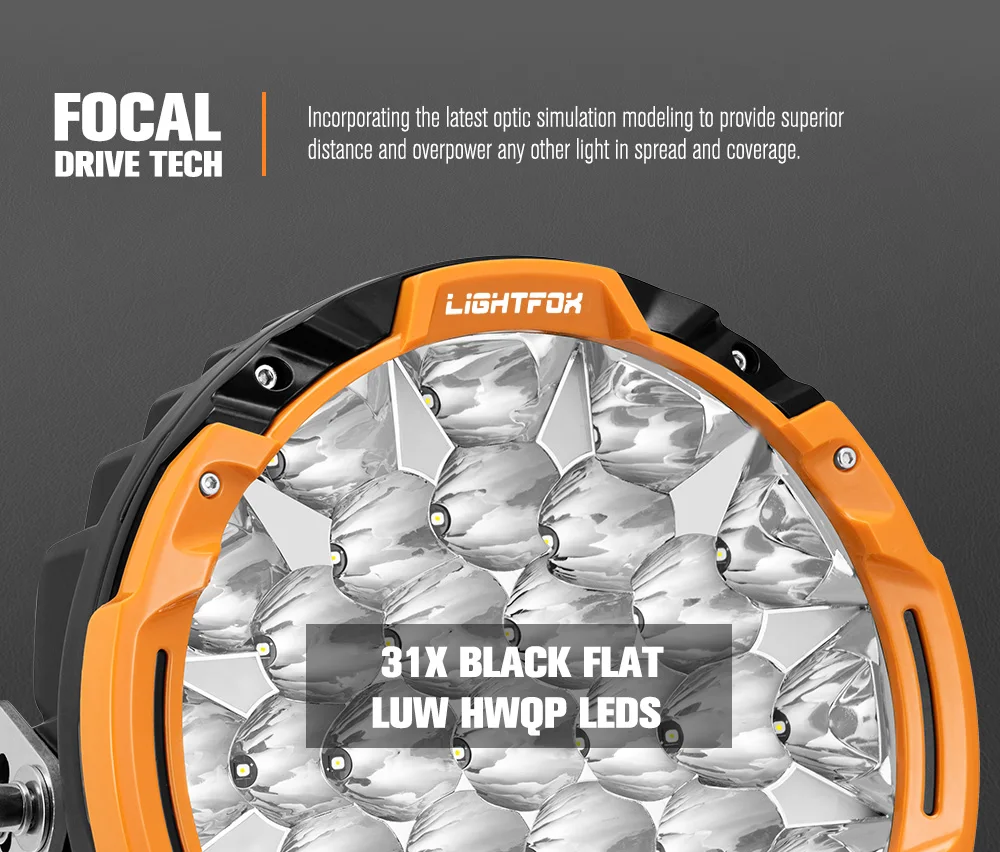 Lightfox High Power Super Bright Round 4x4 Offroad Spotlight 9 Inch Led ...