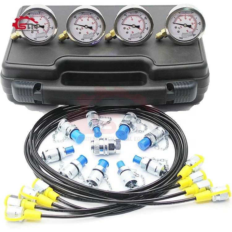 Hydraulic Pressure Gauges Kit 10 Couplings,3 160cm Long Test Hoses And ...