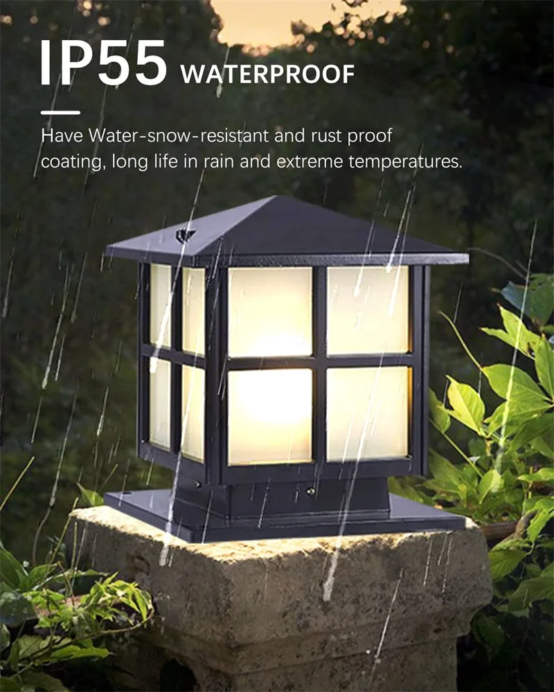 10inch Led Column Light Aluminum Led Post Lamp Outdoor Ip55 Waterproof ...