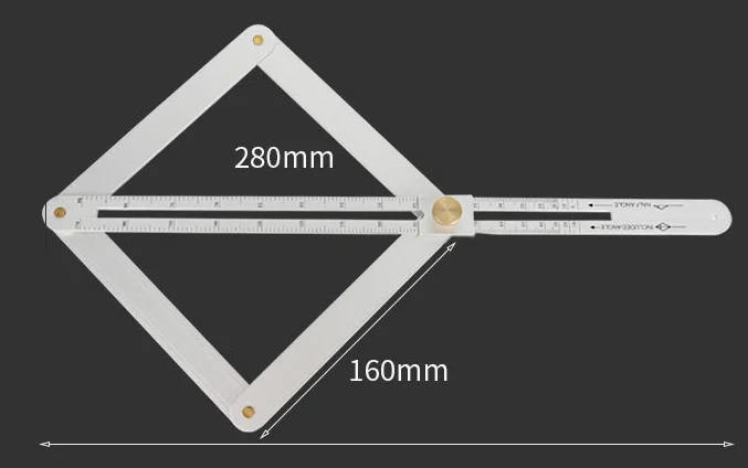 Aluminum Miter Measuring Ruler Angle Protractor Adjustable Template ...