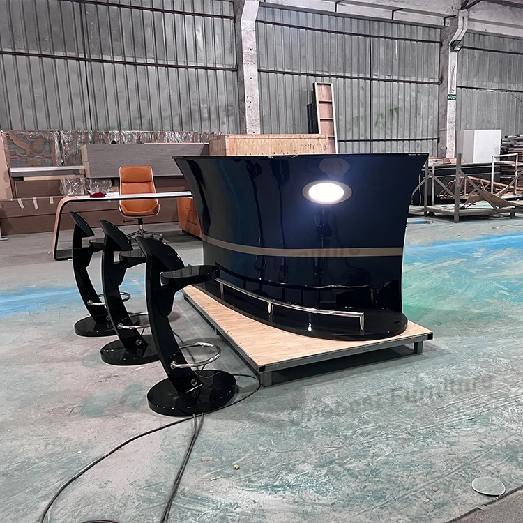 Mini Size Black Marble Counter Top Led Home Bar Cabinet Luxury Bar ...