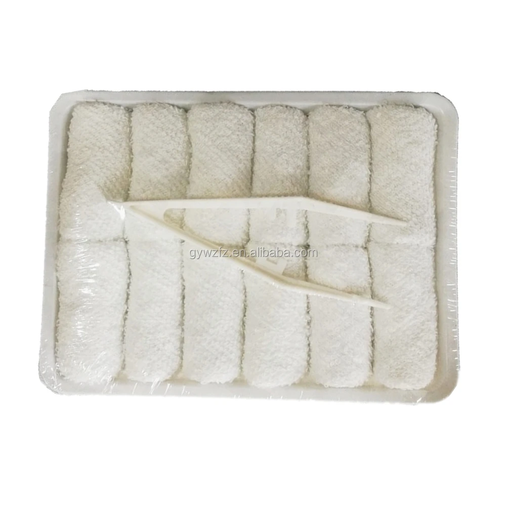 Small Rolled White Cotton Airline Hot Towel Tray Towel Set - Buy Rolled ...