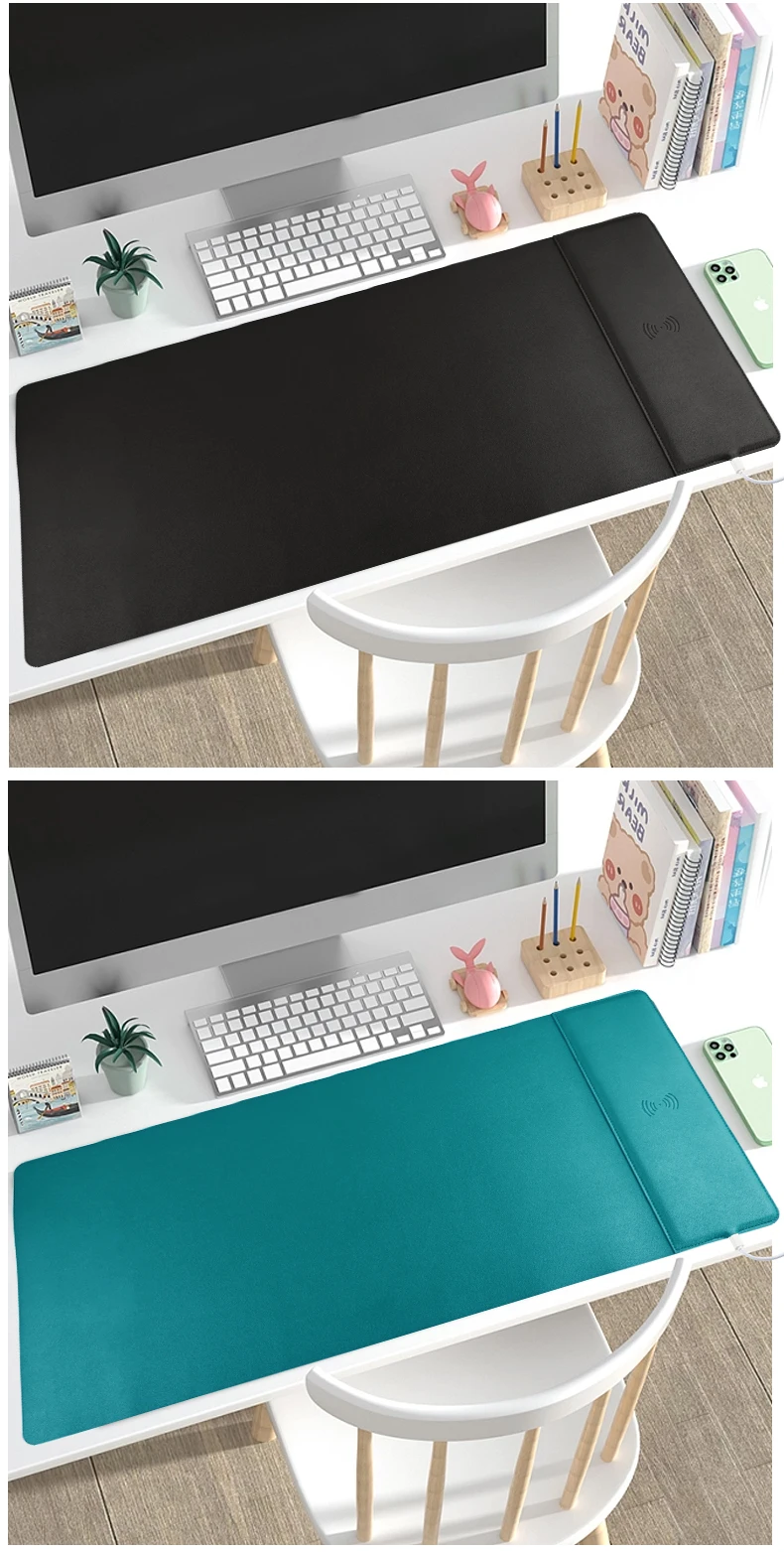 New Design Wireless Charging Minimalistic Desk Pad Pu Non-slip Leather ...